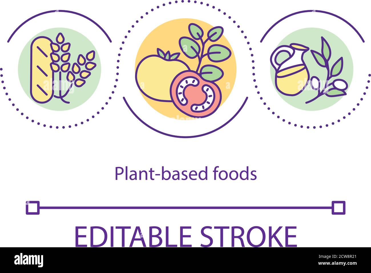 Plant based foods concept icon Stock Vector Image & Art - Alamy