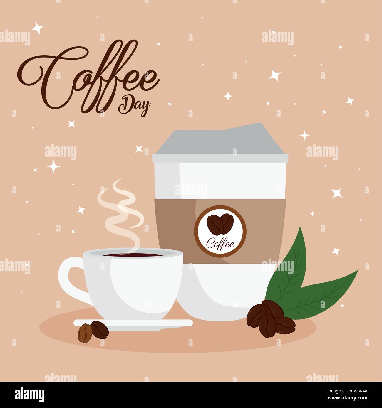 international coffee day poster, 1 october, with cup ceramic ...