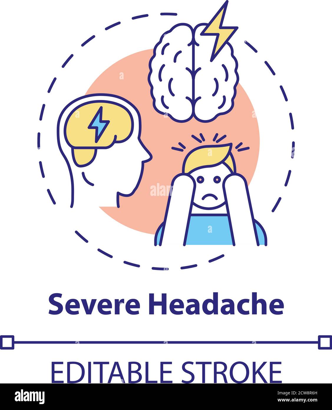 Severe headache concept icon Stock Vector Image & Art - Alamy