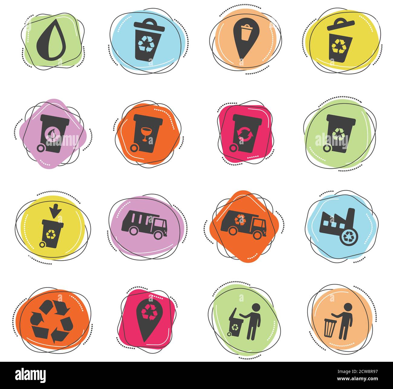 Garbage simply icons Stock Vector Image & Art - Alamy