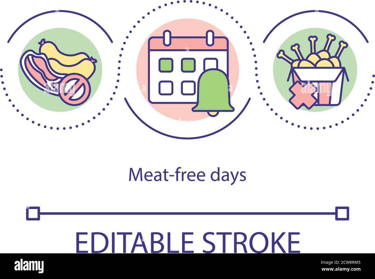 Meat free days concept icon Stock Vector Image & Art - Alamy