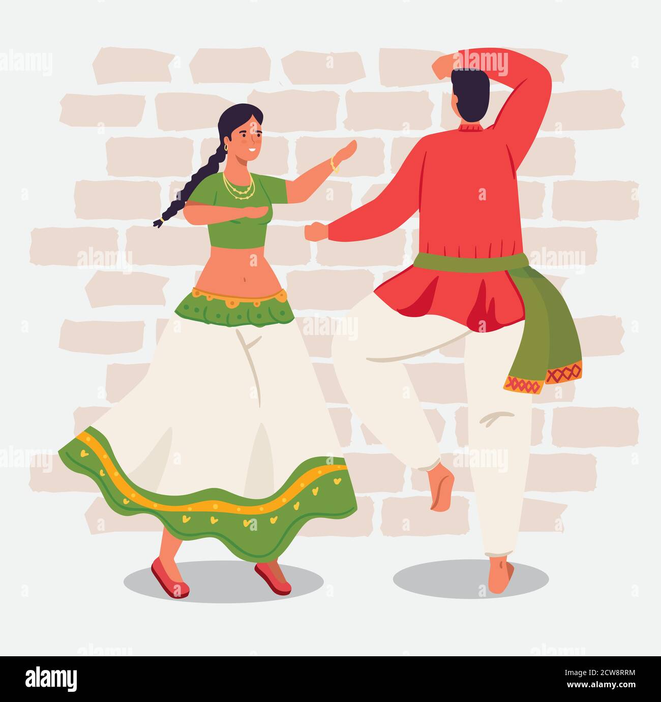 Indian woman dancing cartoon design hi-res stock photography and images ...