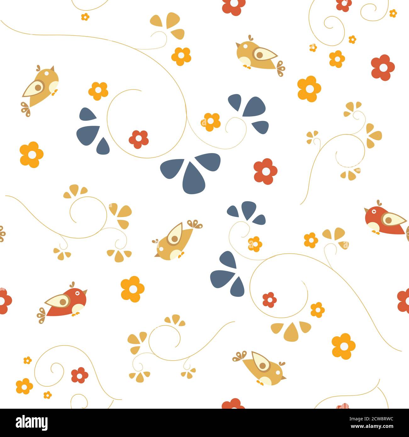 Seamless Bird Pattern. Modern Style. Vector Illustration Stock Vector ...