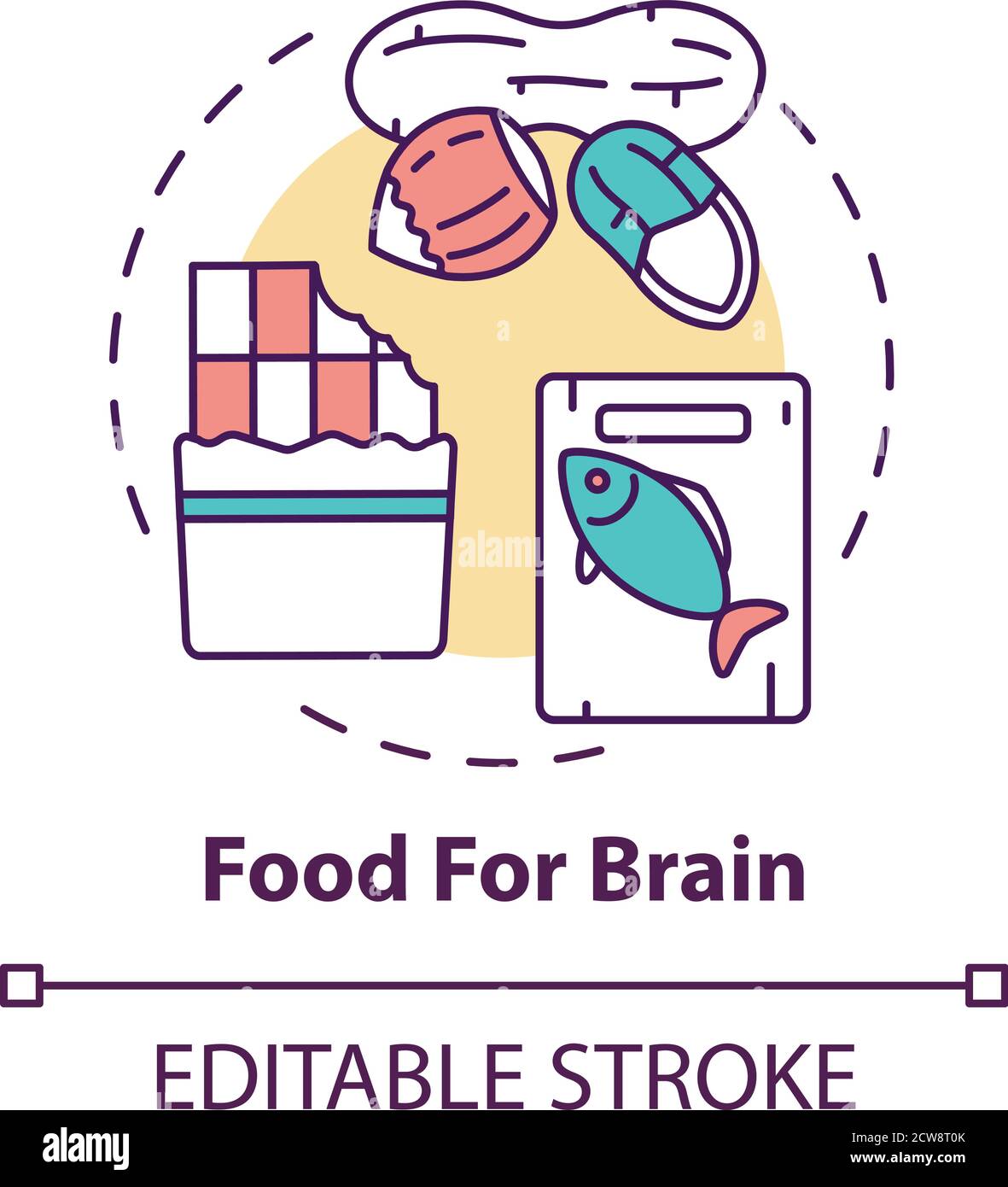 Brain health food nutrition Stock Vector Images - Alamy