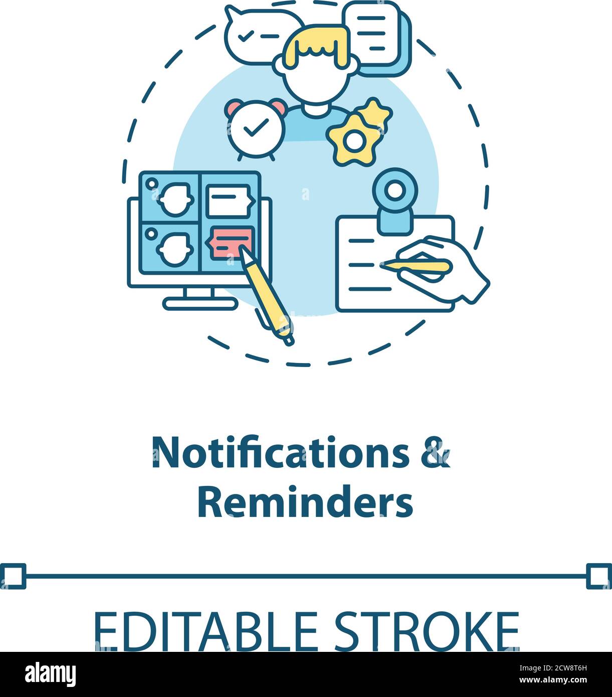 Notifications and reminders concept icon Stock Vector Image & Art - Alamy