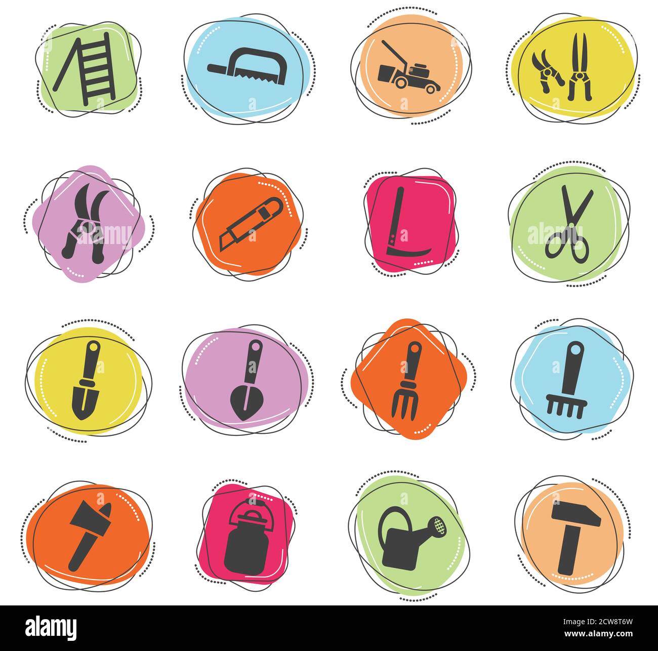garden tools icon set Stock Vector Image & Art - Alamy