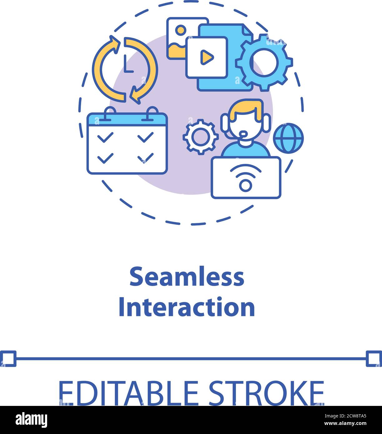Seamless interaction concept icon Stock Vector Image & Art - Alamy