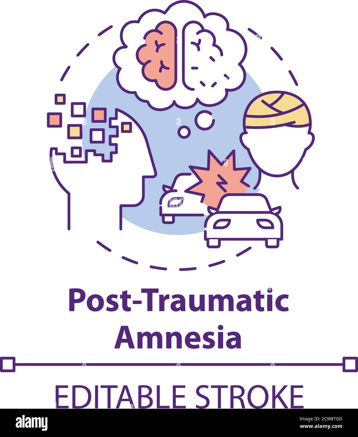 Post traumatic amnesia concept icon Stock Vector Image & Art - Alamy