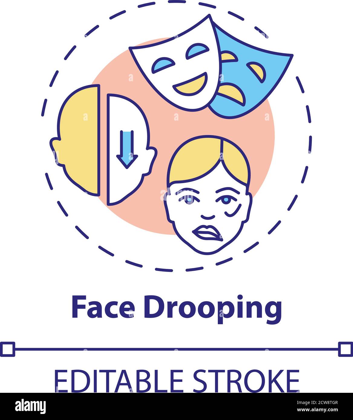 Face drooping concept icon Stock Vector Image & Art - Alamy