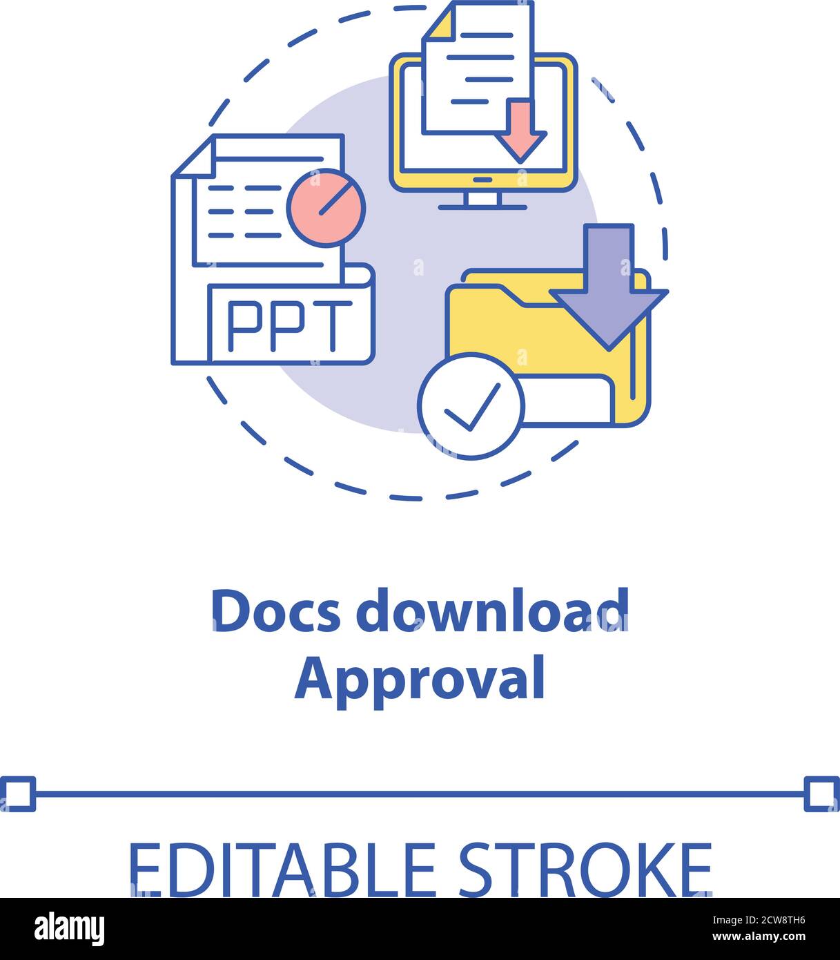 Docs download approval concept icon Stock Vector Image & Art - Alamy