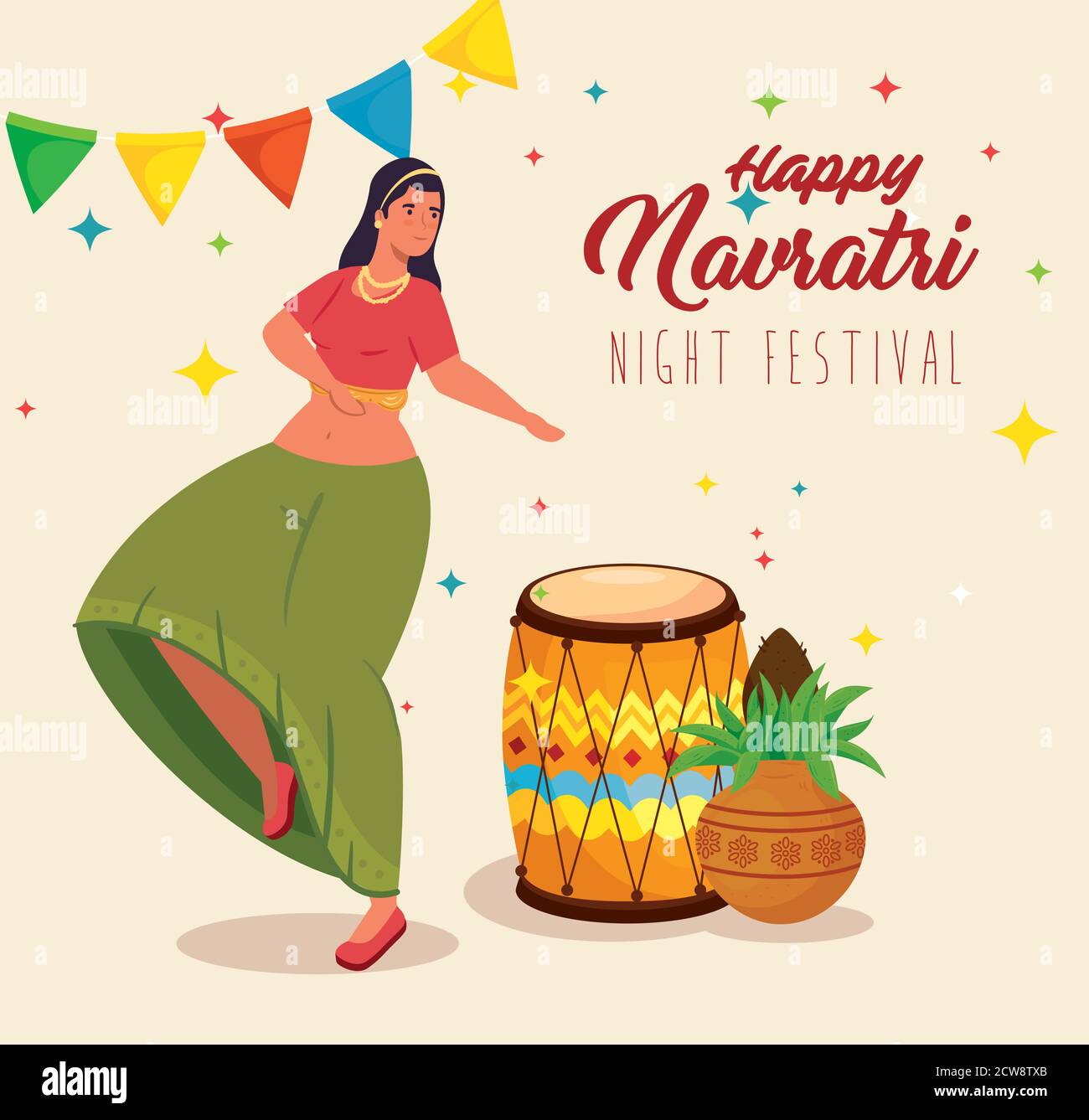 Indian cultural festival drum Stock Vector Images - Alamy