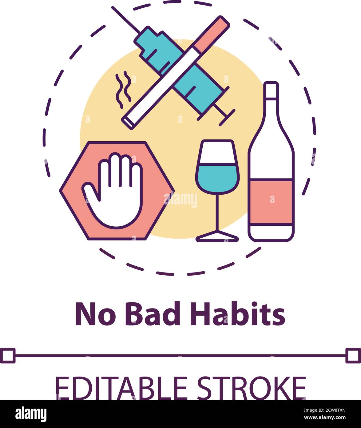 No bad habits concept icon Stock Vector Image & Art - Alamy