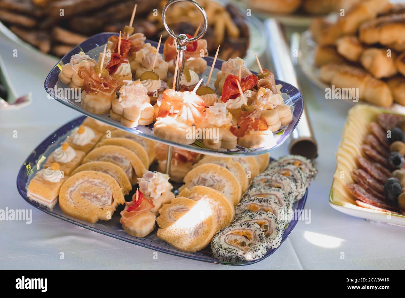 Pastry canape and rolls catering for birthday or wedding reception ...