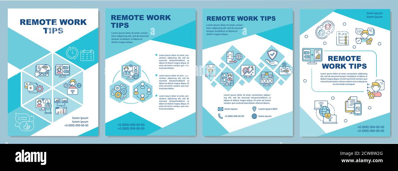 Remote work tips brochure template Stock Vector Image & Art - Alamy