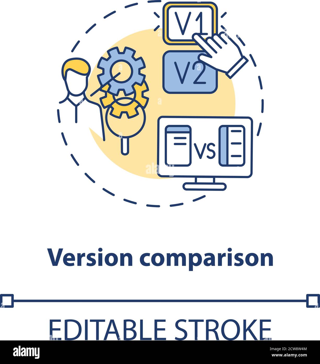 Version comparison concept icon Stock Vector Image & Art - Alamy