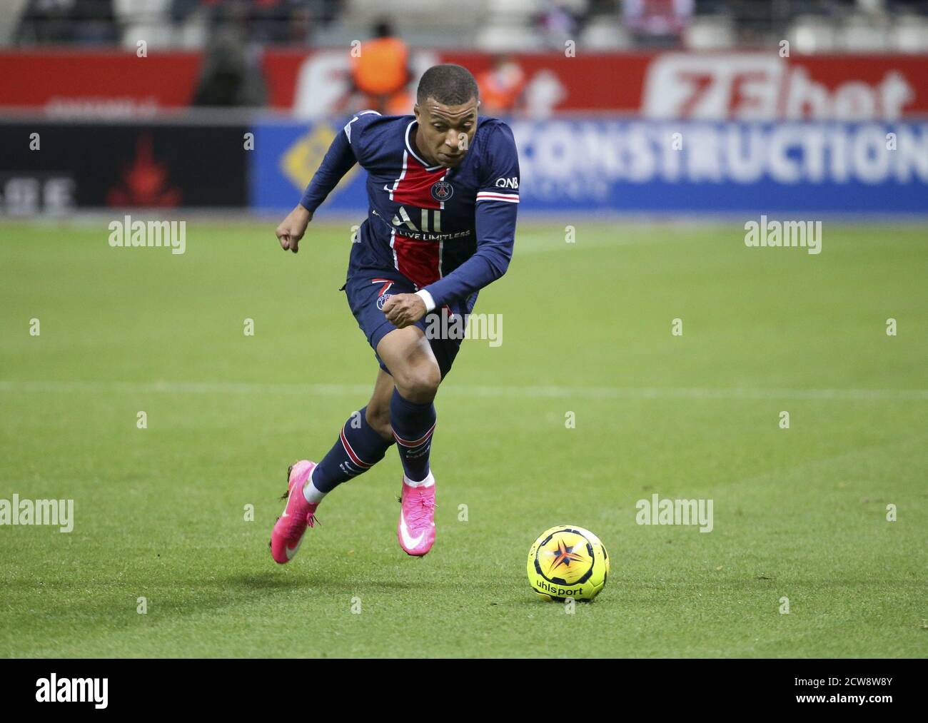 Kylian Mbappe of PSG during the French championship Ligue 1 football match between Stade de ...