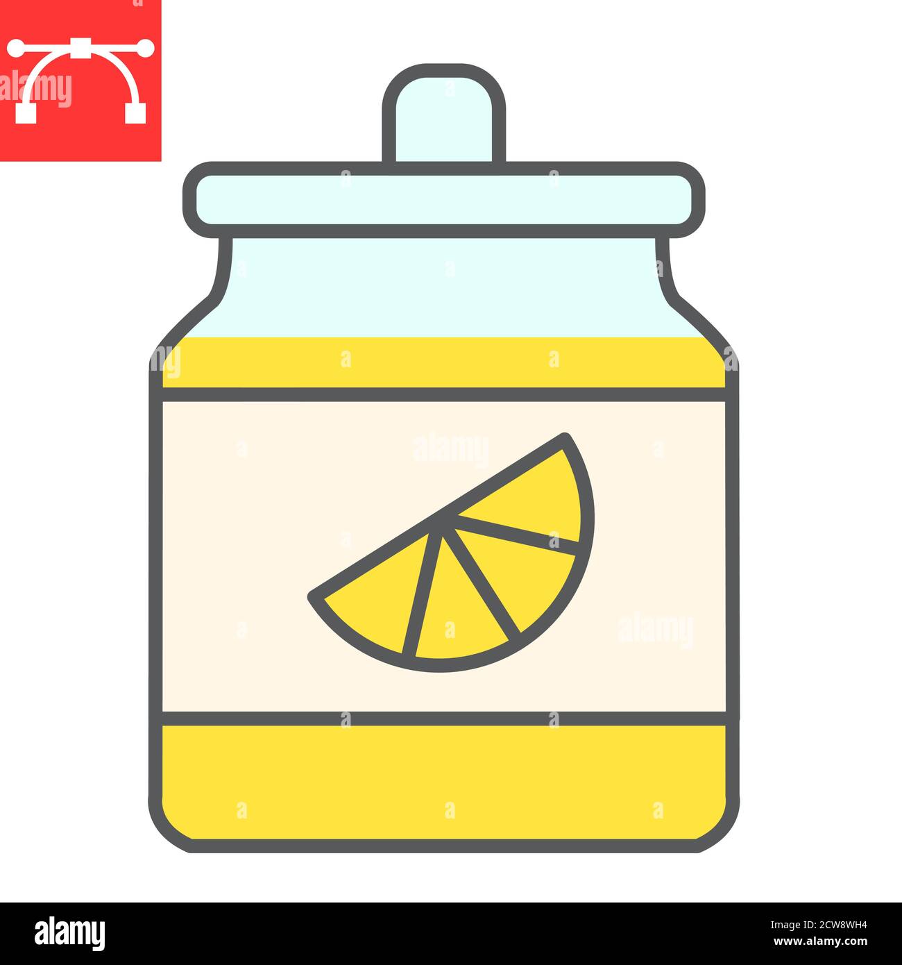 Orange jam jar color line icon, dessert and deliciois, jam sign vector ...