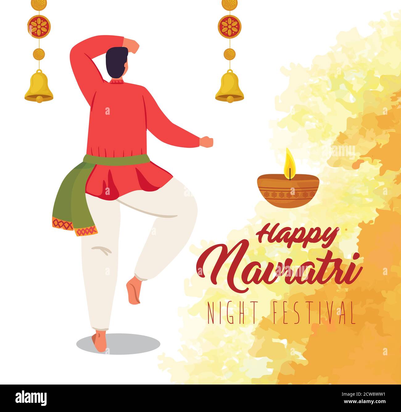 happy navratri, night festival celebration poster and man indian with ...