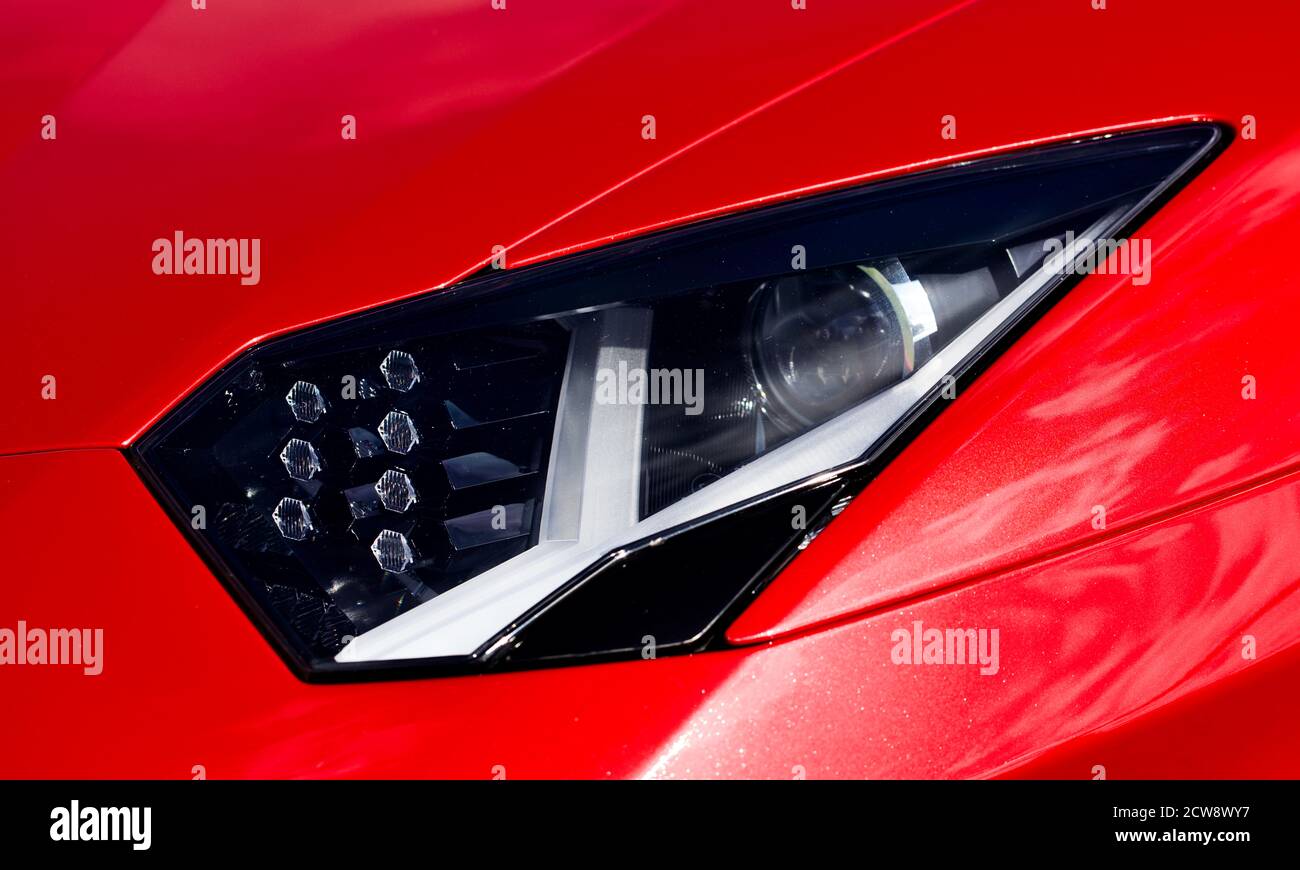Lamborghini Aventador headlight Stock Photo - Alamy