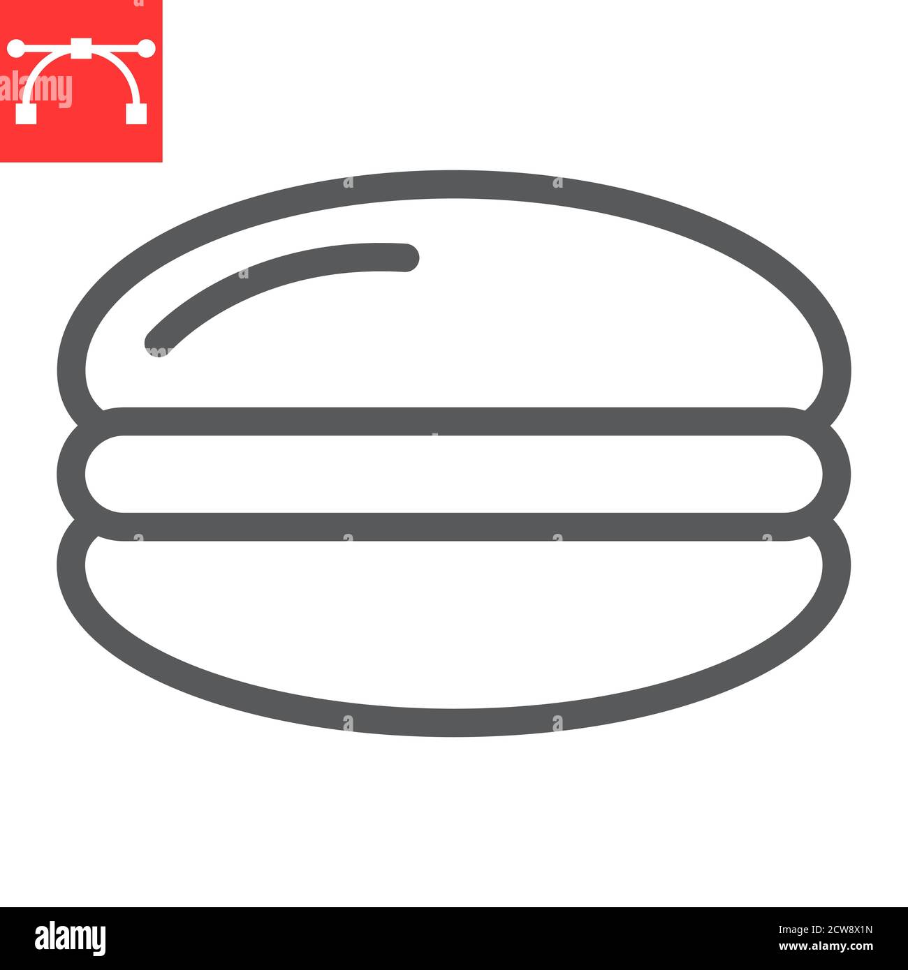 Macaron line icon, dessert and delicious, macaroon sign vector graphics ...