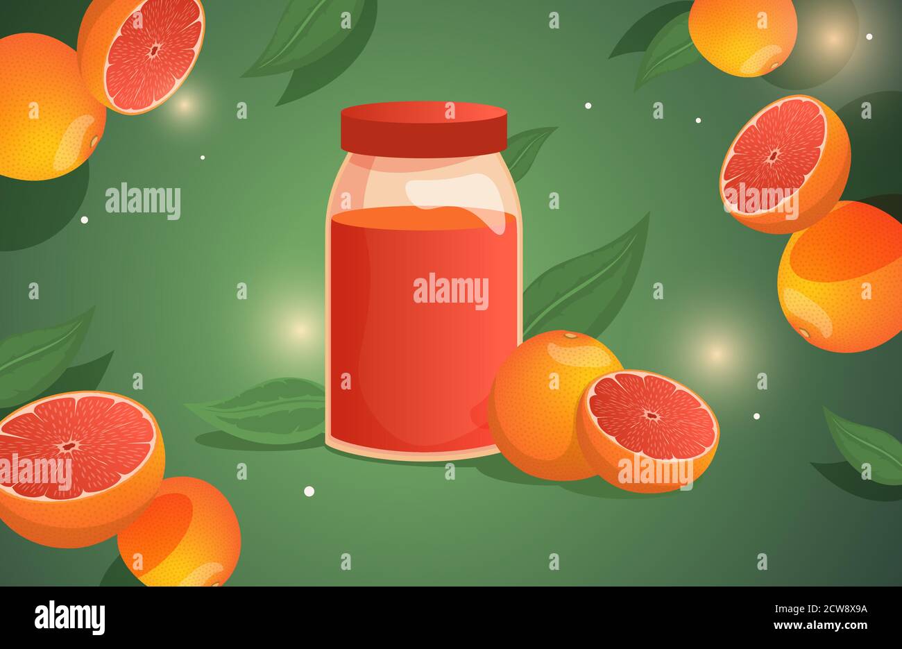 Grapefruit juice vector cartoon illustration. A bottle with grapefruit ...