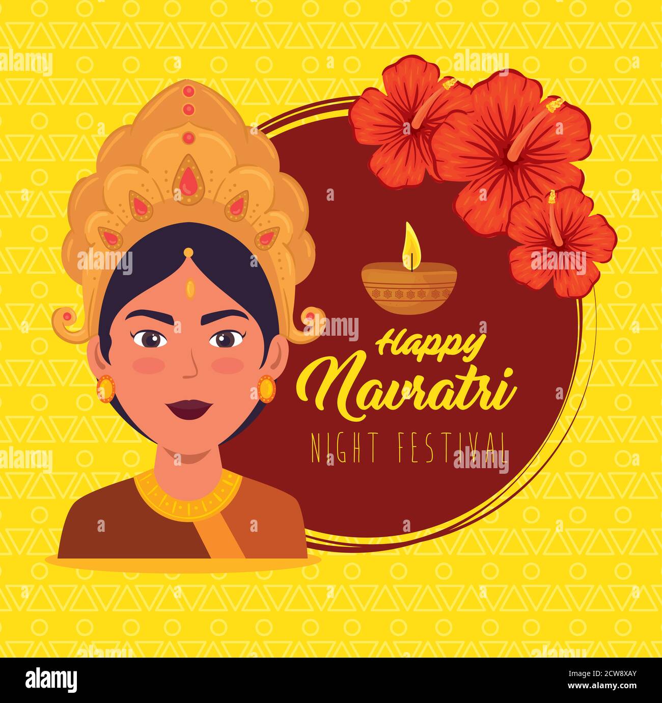 happy navratri celebration poster with maa durga and flowers decoration ...