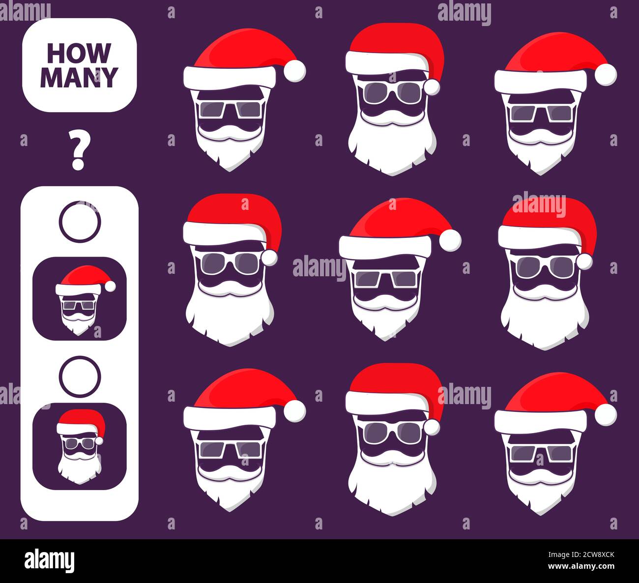 Count how many Santa Claus is educational game. Maths task development ...