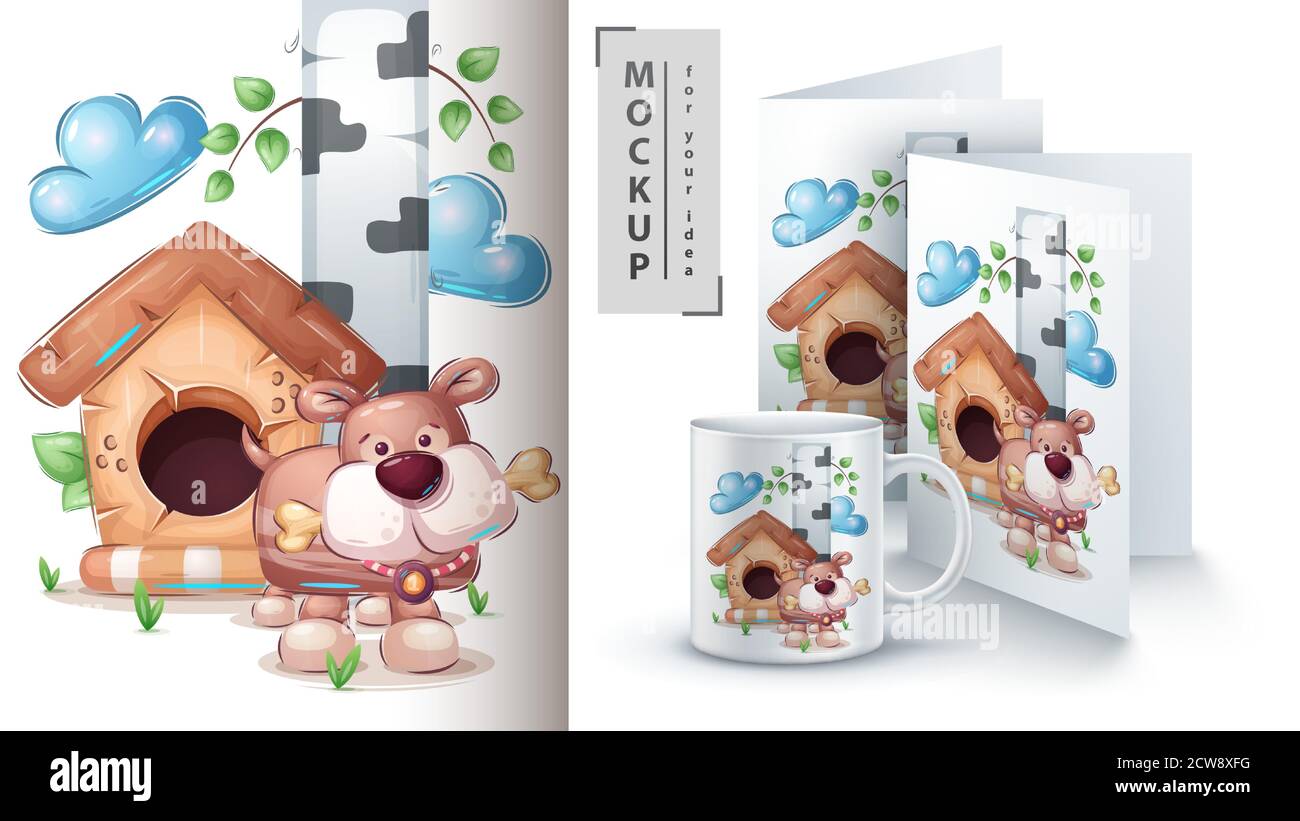 Cute house dog poster and merchandising Stock Vector Image & Art - Alamy