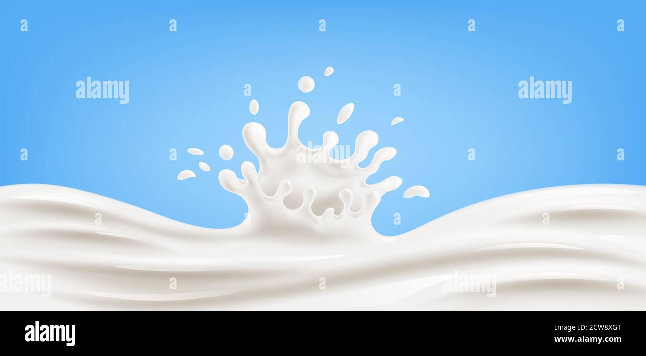 Splash fresh milk pouring Stock Vector Images - Alamy