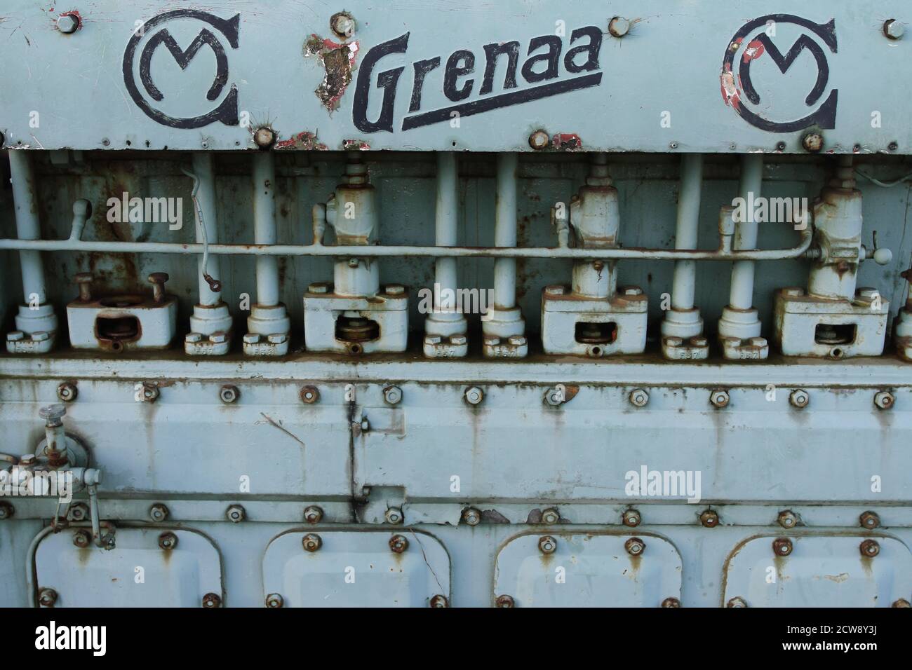 Old engine from a harbor in denmark Stock Photo - Alamy