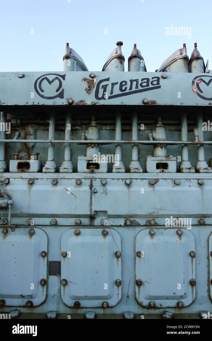 Old engine from a harbor in denmark Stock Photo - Alamy