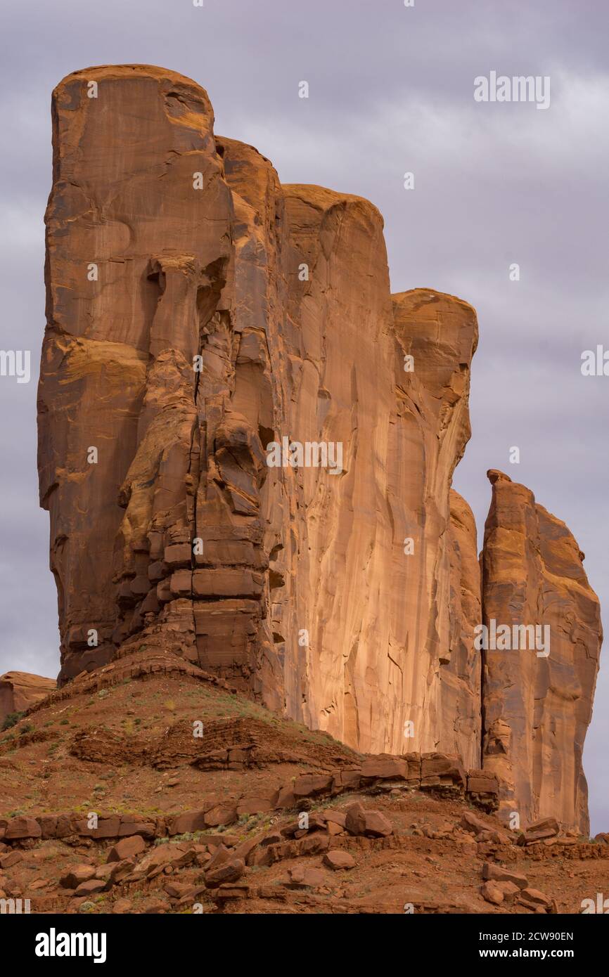 Monument Valley imposing rock structures of geological rock outcrops in ...