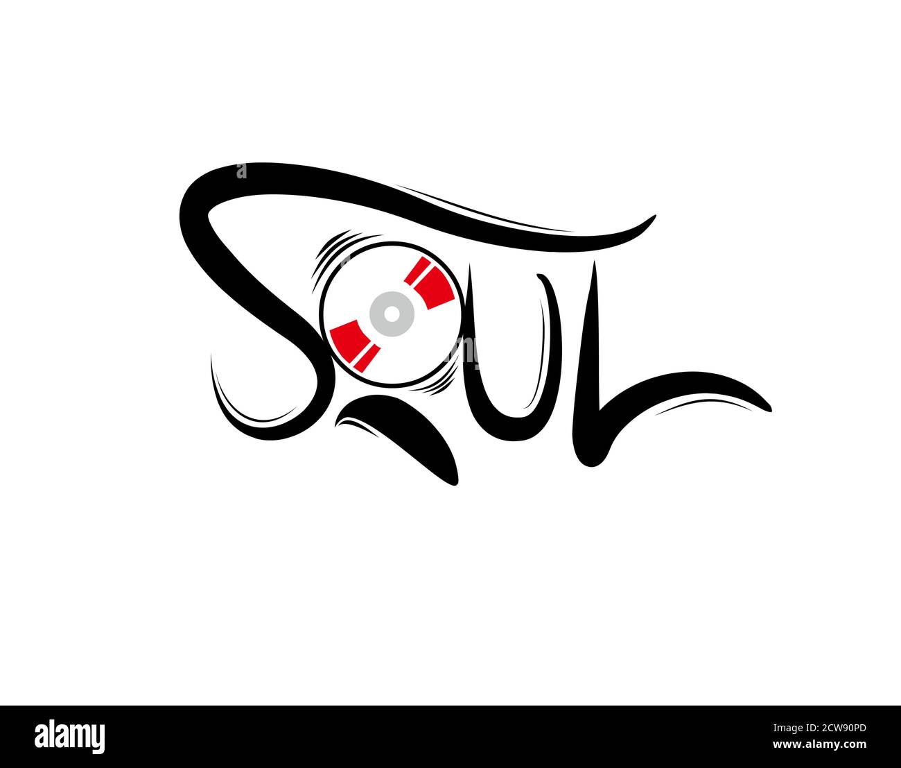 Soul Lettering Text on white background in vector illustration Stock ...