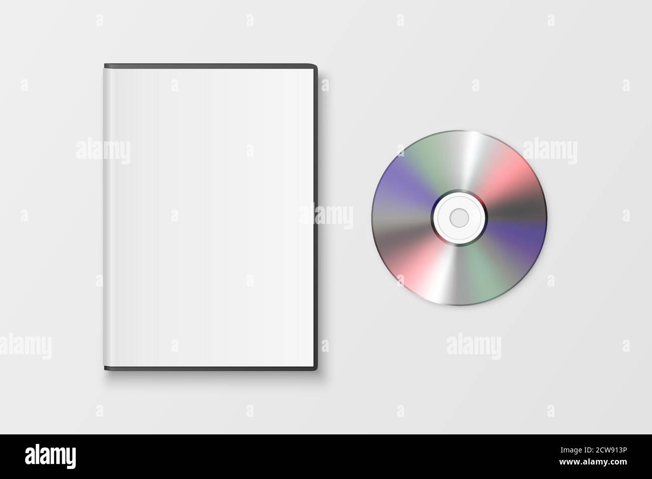 Vector 3d Realistic Closed CD, DVD with Plastic Cover Box Set Closeup ...