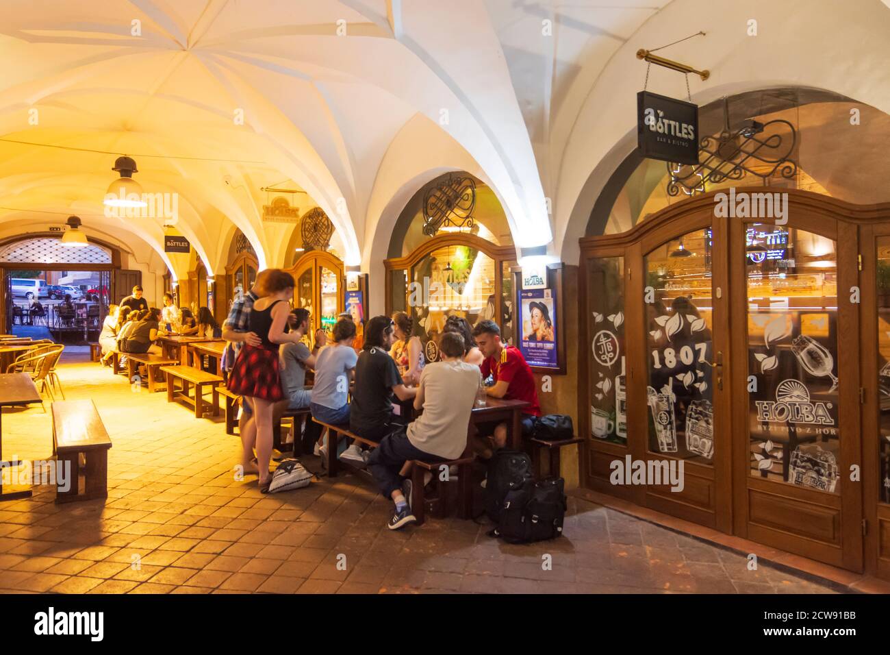 Olomouc (Olmütz): bars at Meat Market (Masne kramy) building at Dolni ...