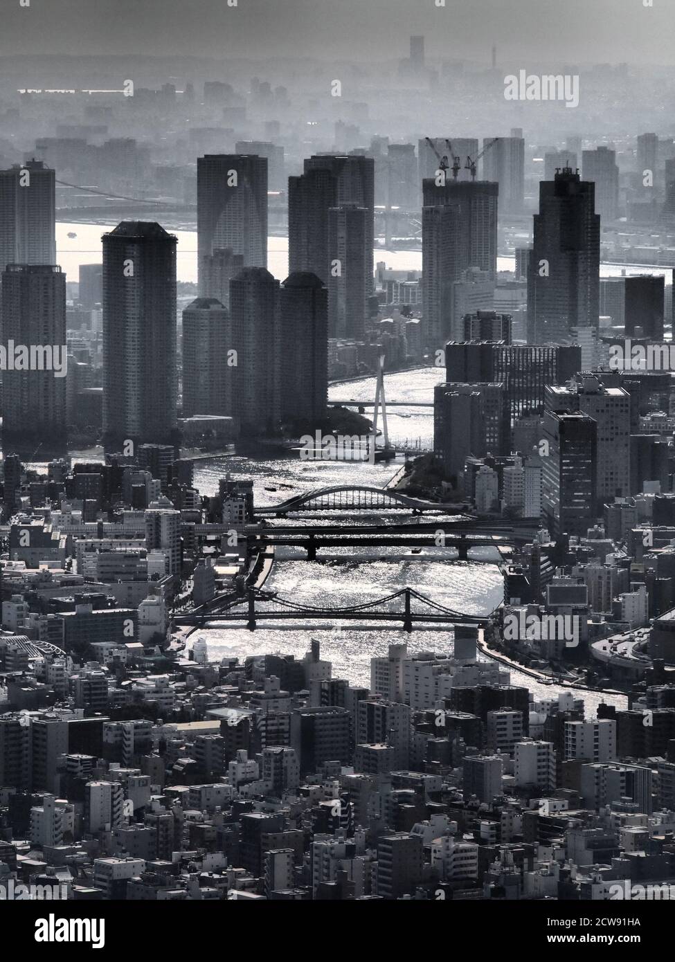 Gray monochrome city Tokyo with a mysterious atmosphere Stock Photo - Alamy
