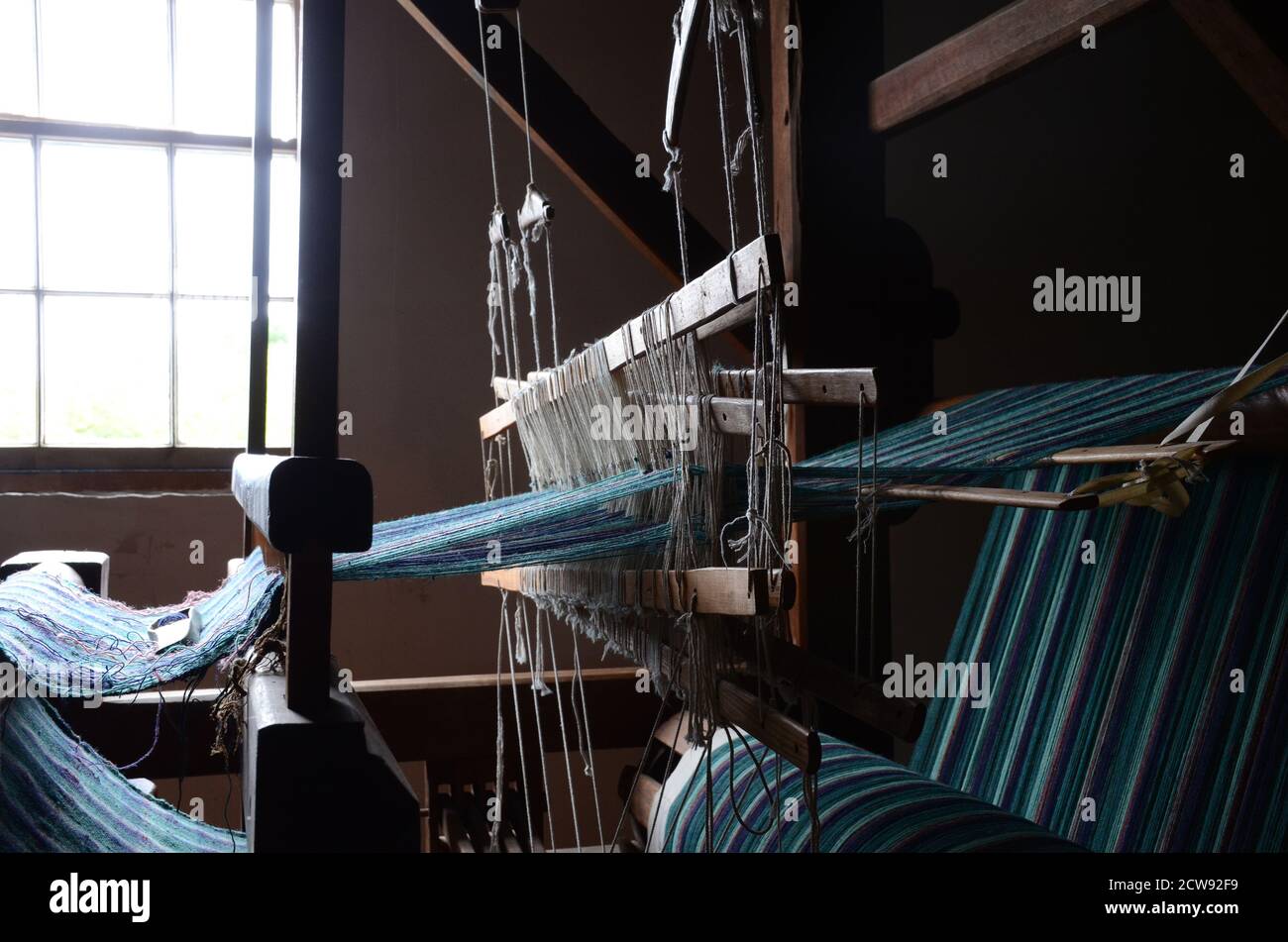 A wooden loom, Kings Landing Heritage Village Stock Photo - Alamy