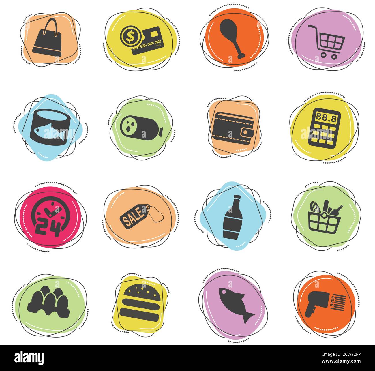 grocery store icon set Stock Vector Image & Art - Alamy