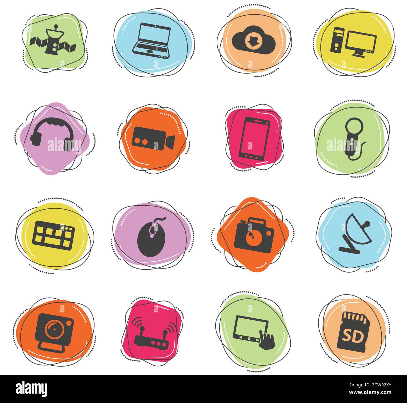 hi tech icon set Stock Vector Image & Art - Alamy