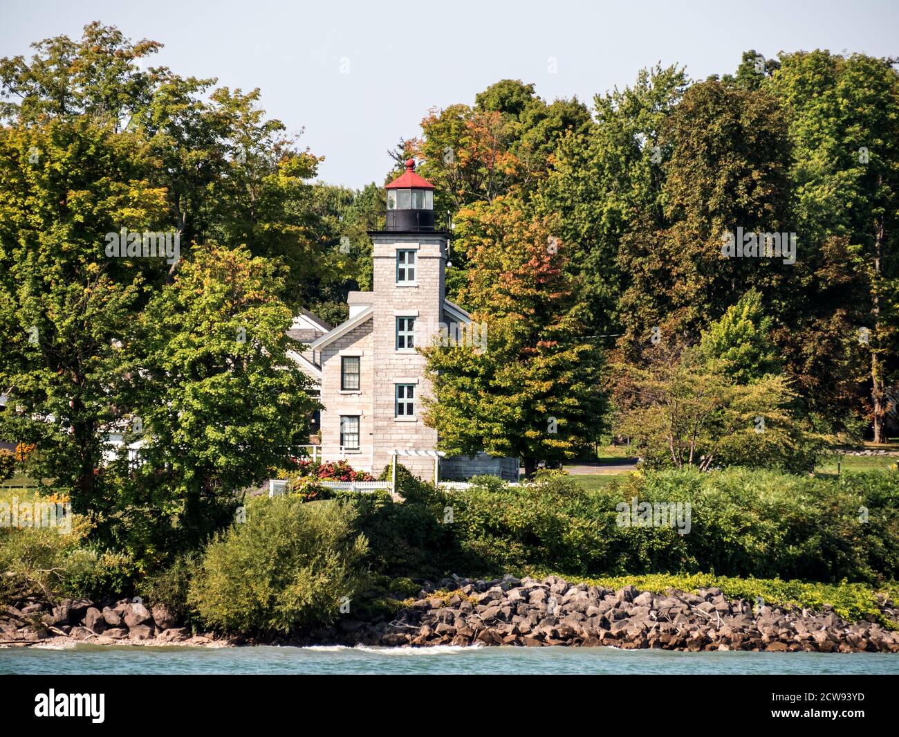 Big Sodus Lighthouse built in 1870 - lake view Stock Photo - Alamy