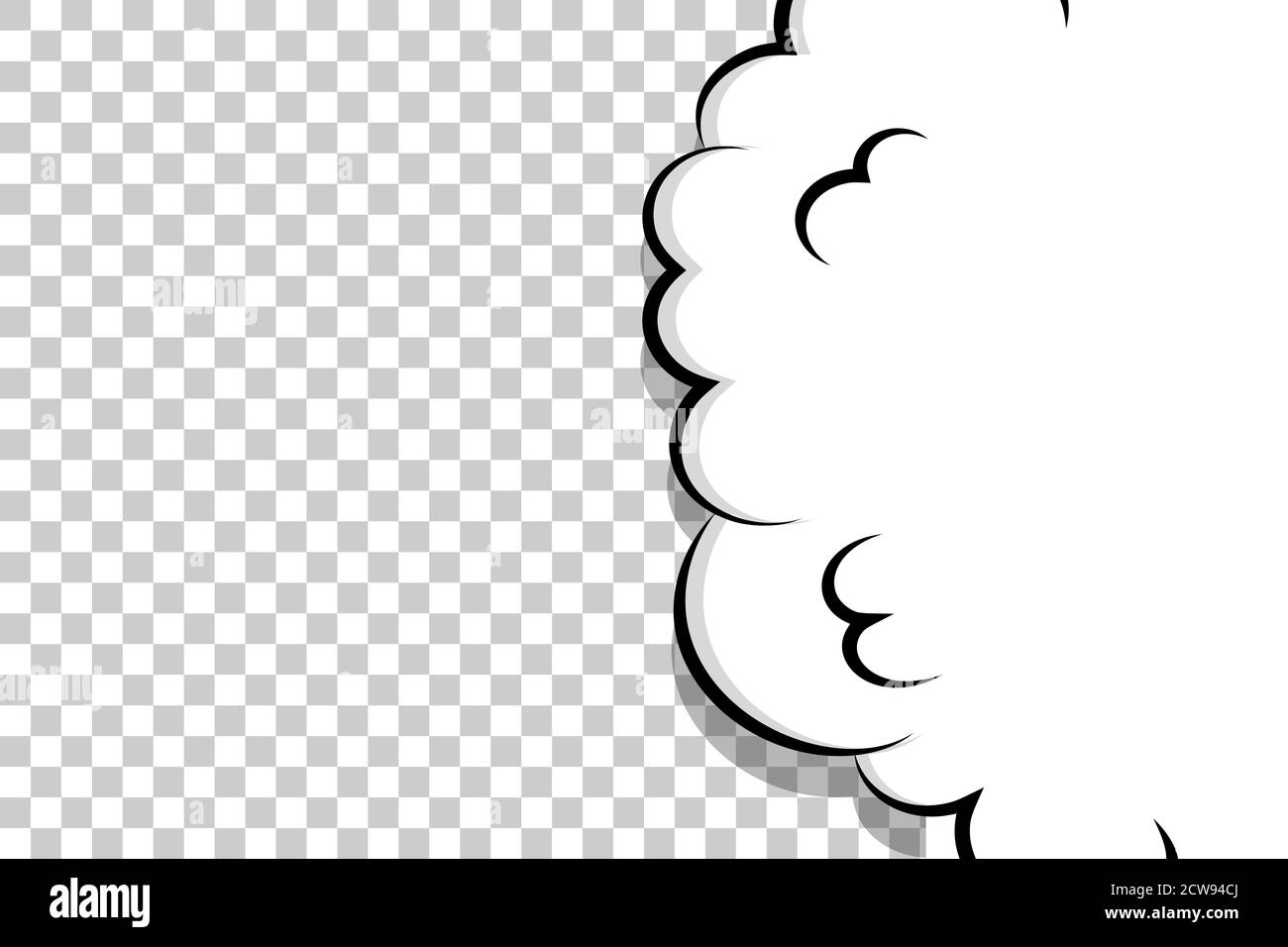 artoon puff cloud template on transparent background Stock Vector Image ...