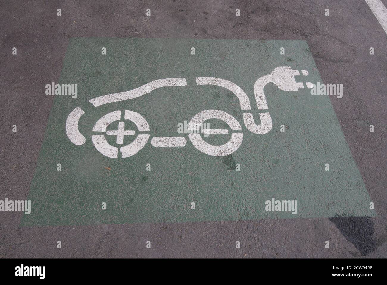 symbol of an electric car or electric vehicle powered by electric ...