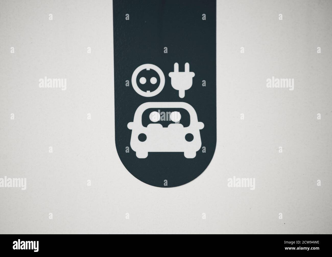 symbol of an electric car or electric vehicle powered by electric ...