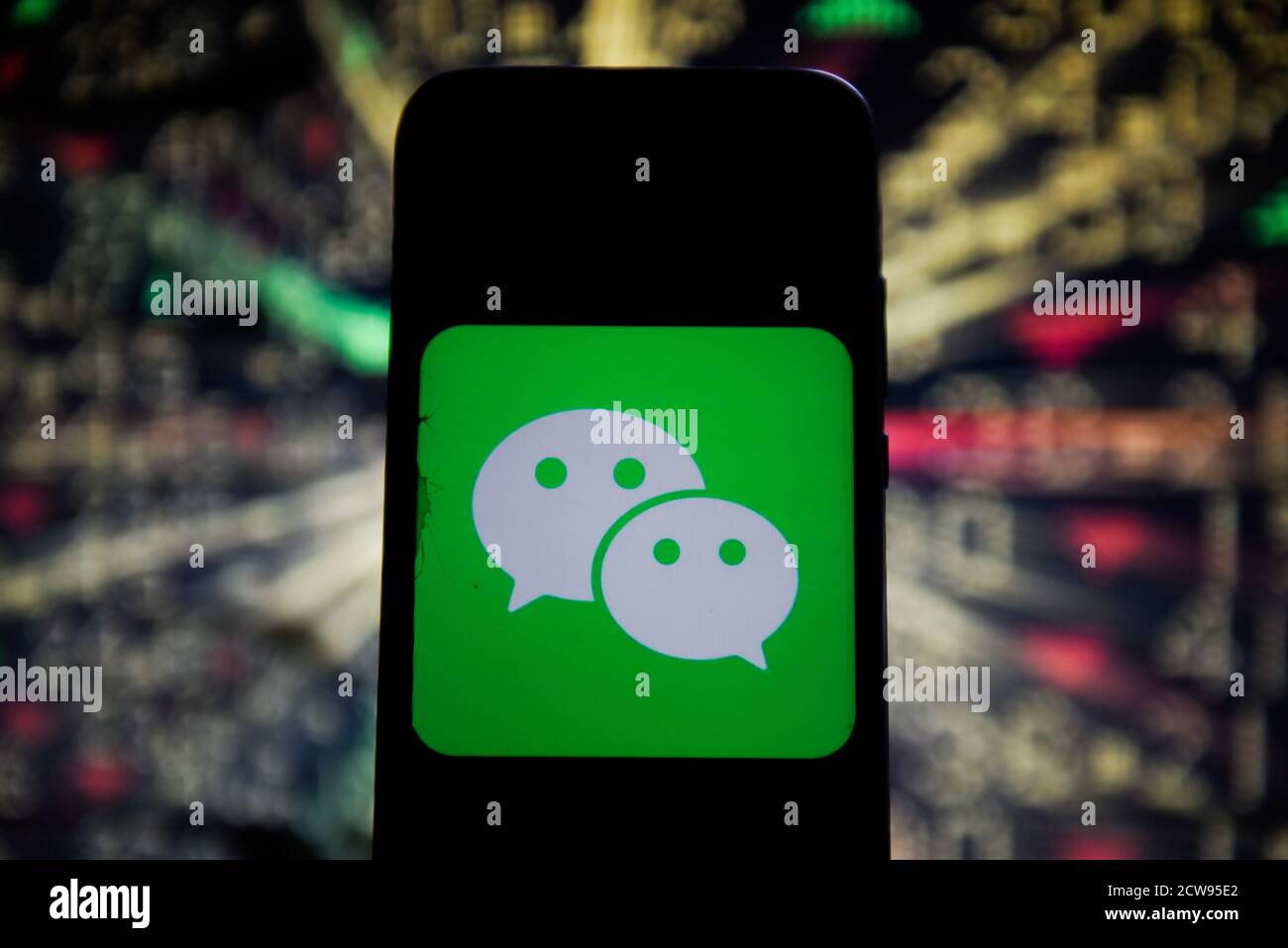 Poland. 28th Sep, 2020. In this photo illustration a Wechat logo is ...