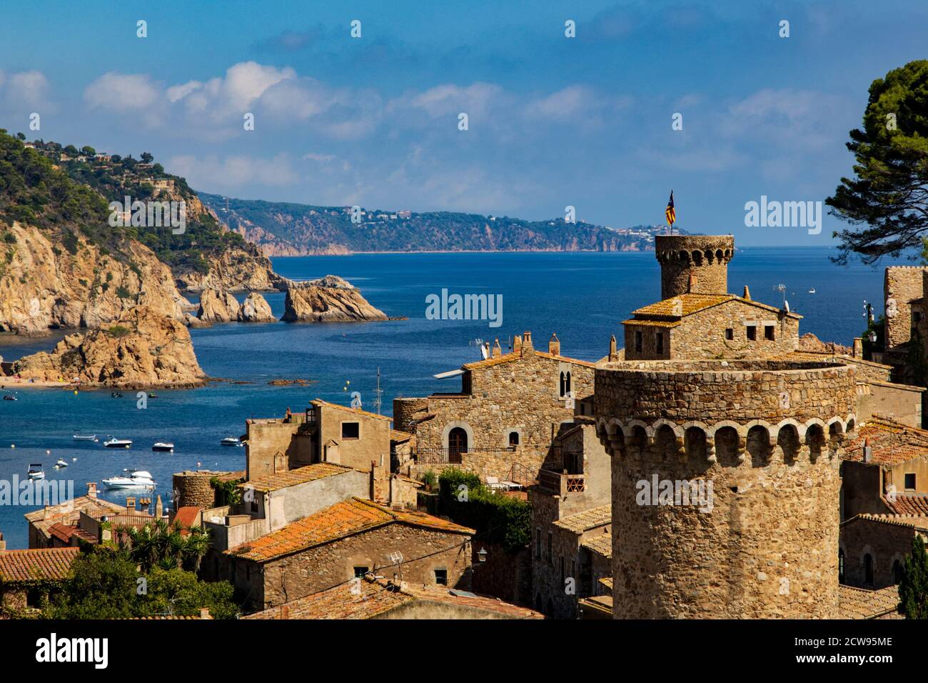 View Of The Historic Fortress Of Tossa De Mar High Resolution Stock ...