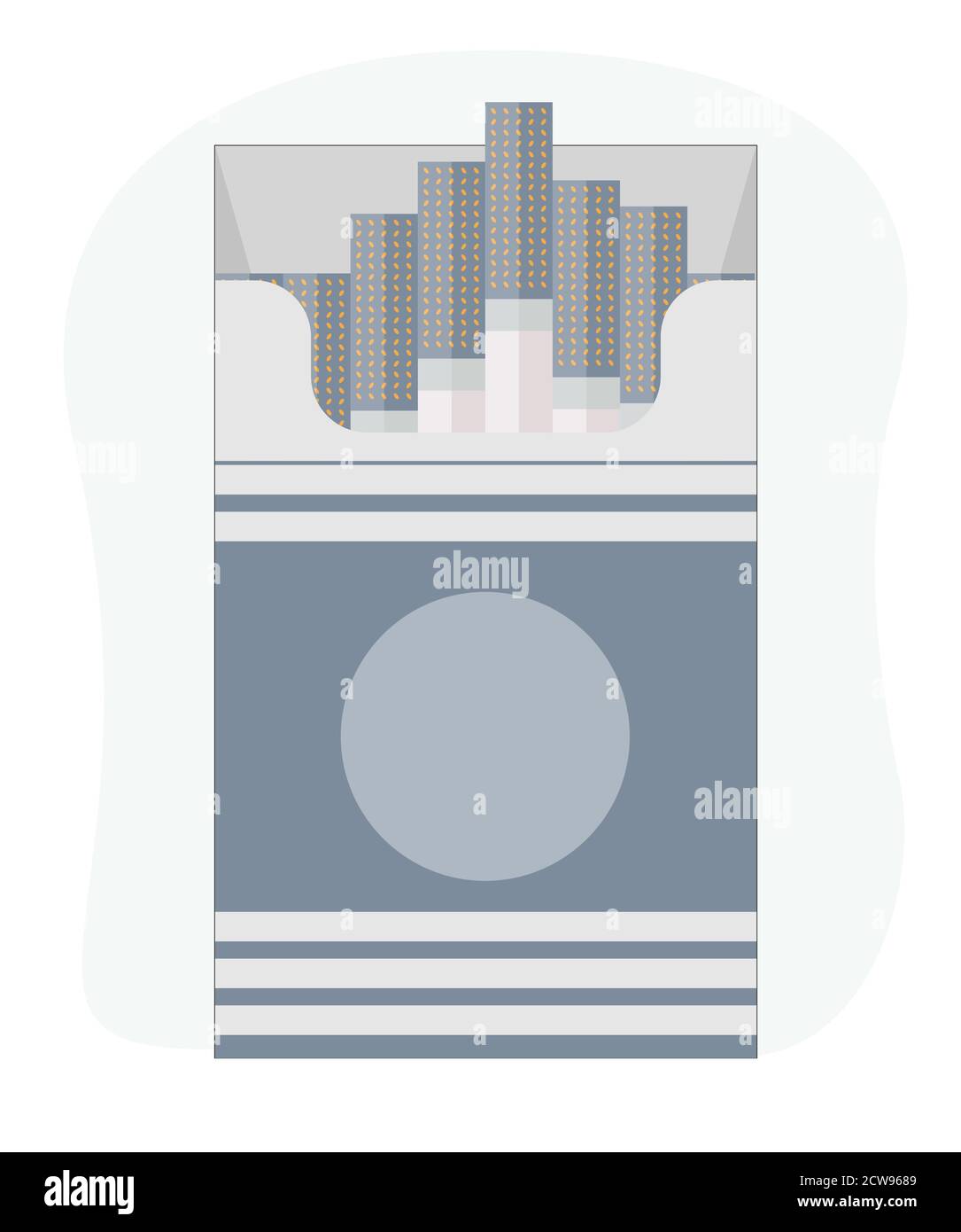 Open cigarettes pack box flat style illustration isolated on a ...