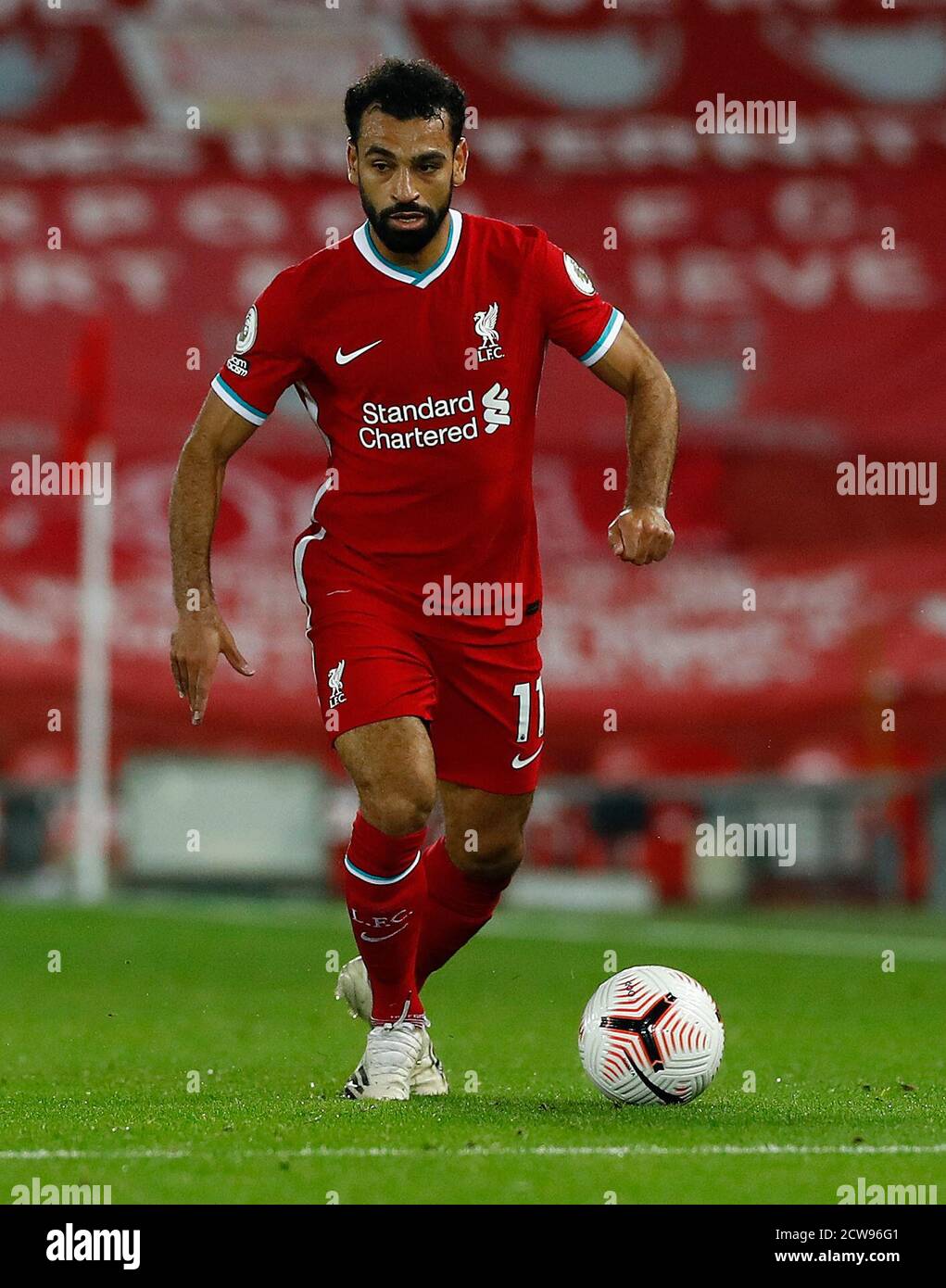 Liverpool's Mohamed Salah during the Premier League match at Anfield ...