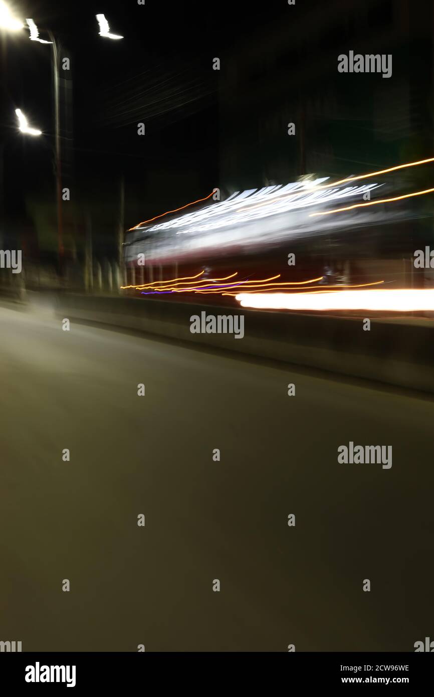 Urban Traffic Light Trails - Light trails from transports Stock Photo ...