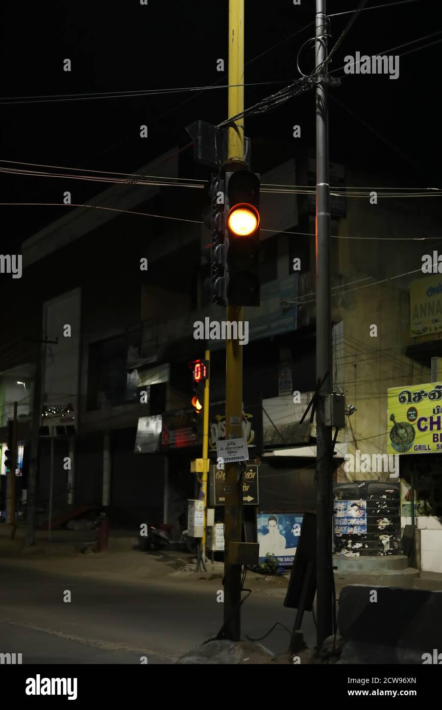traffic light with colorful unfocused lights on a backgrounds Stock ...