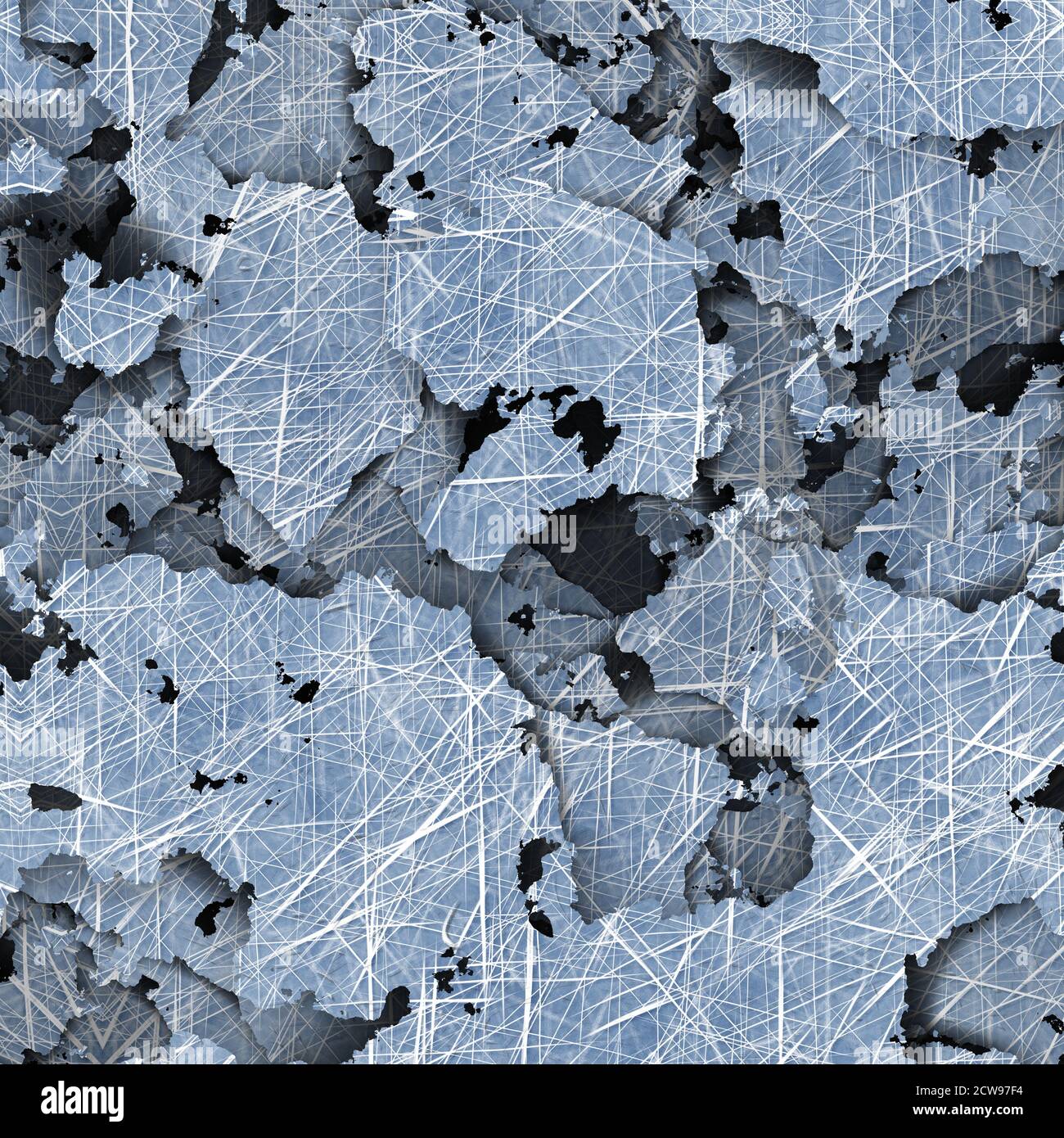 Seamless scratched ice surface background. Frozen water skating line ...